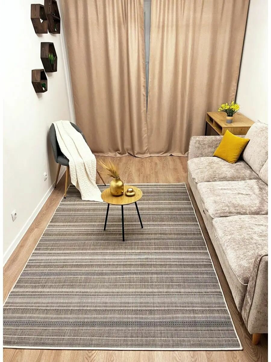 Ковер безворсовый/Циновка на пол 52308 Beige 70 x 500 (Декора)