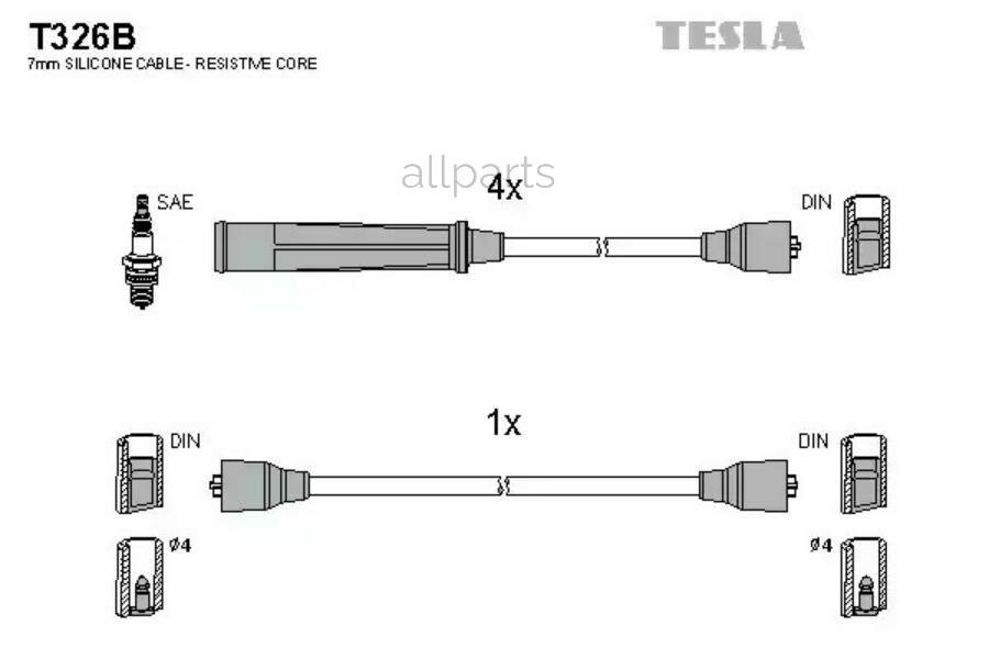 TESLA T326B к-кт проводов!\ Suzuki Swift 1.0-1.3 G10A/G13B 89>