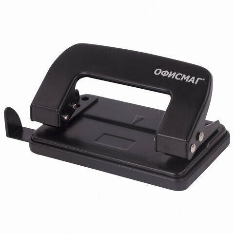 Дырокол металлический офисмаг, до 10 листов, черный, 229692