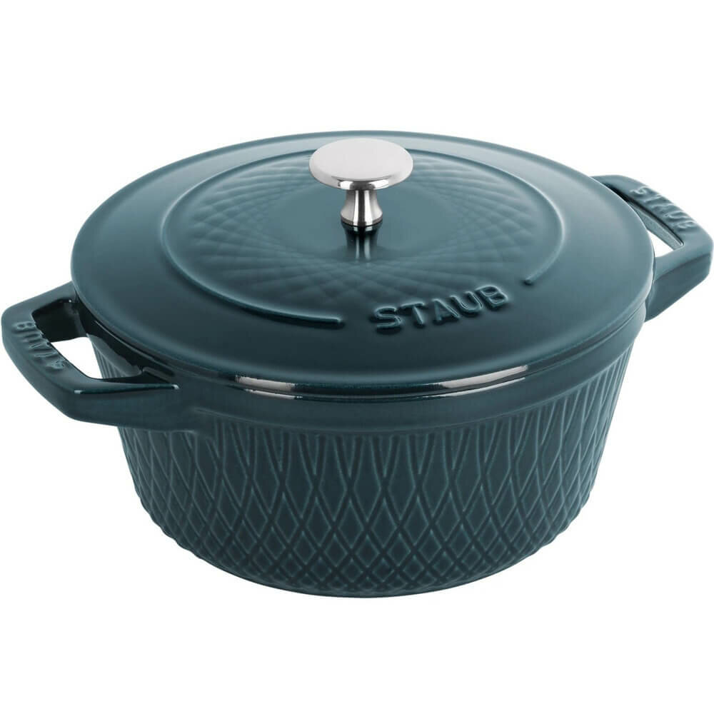 Кокот Staub круглый, 24 см, 4,25 л, Морская волна