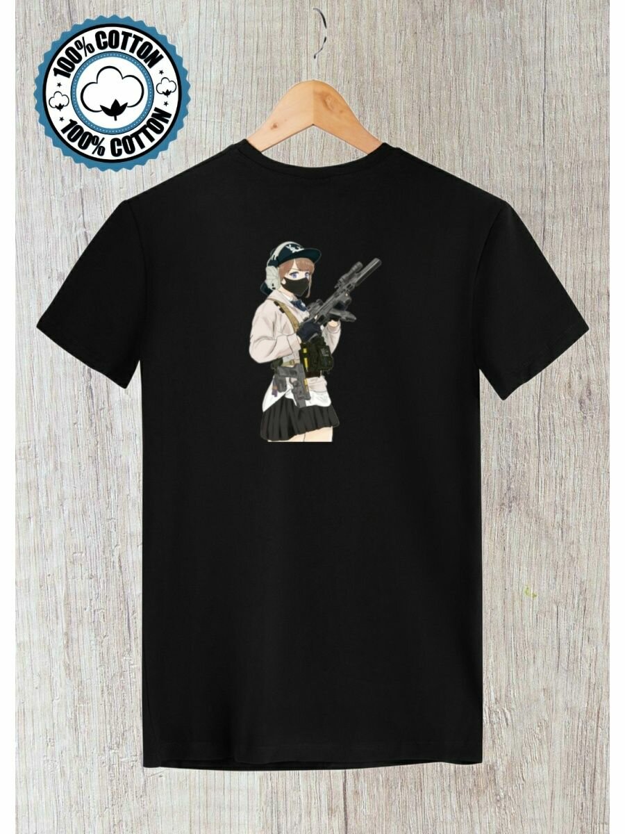 Футболка аниме anime девушка с автоматом