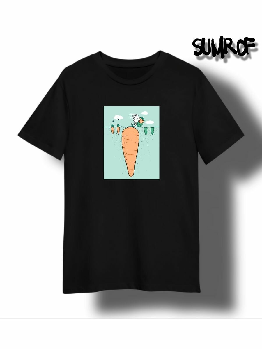 Футболка никогда не сдавайся заяц морковка