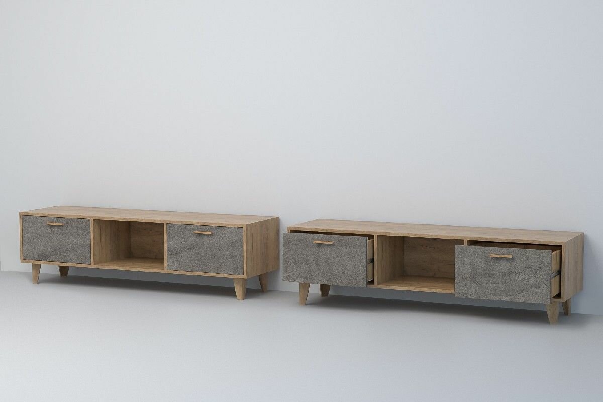 Тумба "ЭГО" Т-3 (НГ) Дуб Крафт Золотой/Камень Темный