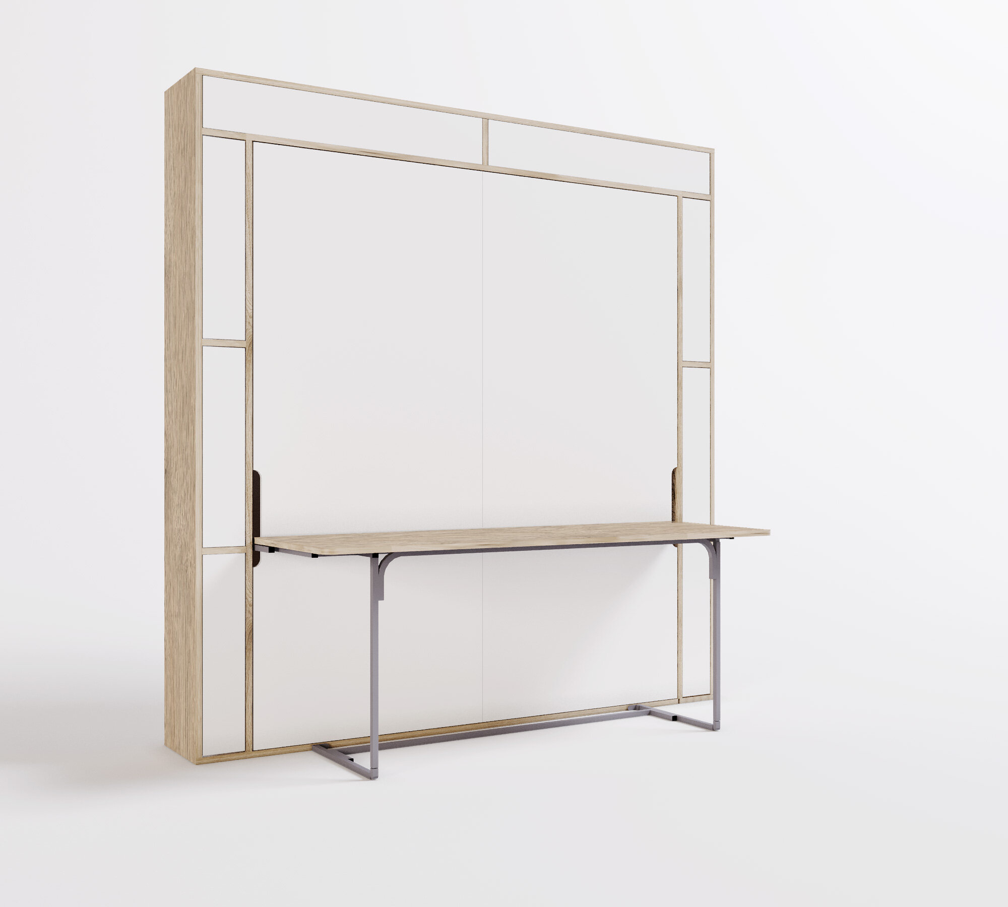 Шкаф кровать-трансформер со столом Летто Таволо 1800 Форма Сканд