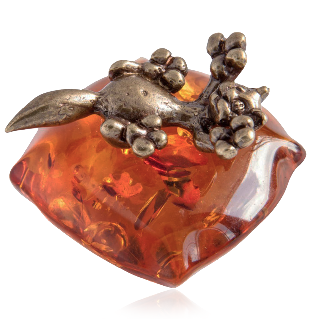 Статуэтка сувенир с янтарем игривый котенок