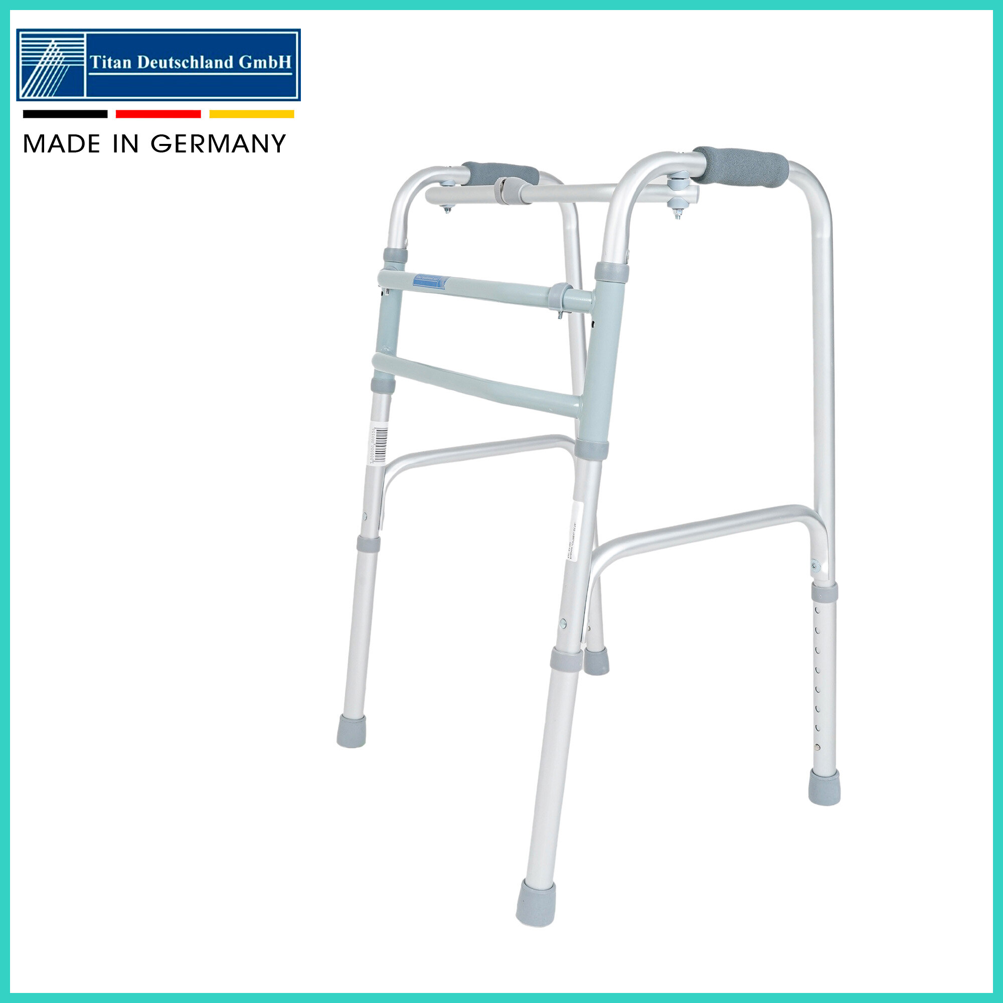 Ходунки шагающие германия Titan Deutschland GmbH медицинские для пожилых и инвалидов, реабилитации после травм, инсульта, складные, с регулировкой высоты, нагрузка до 100 кг, OPTIMAL-BETA LY-505
