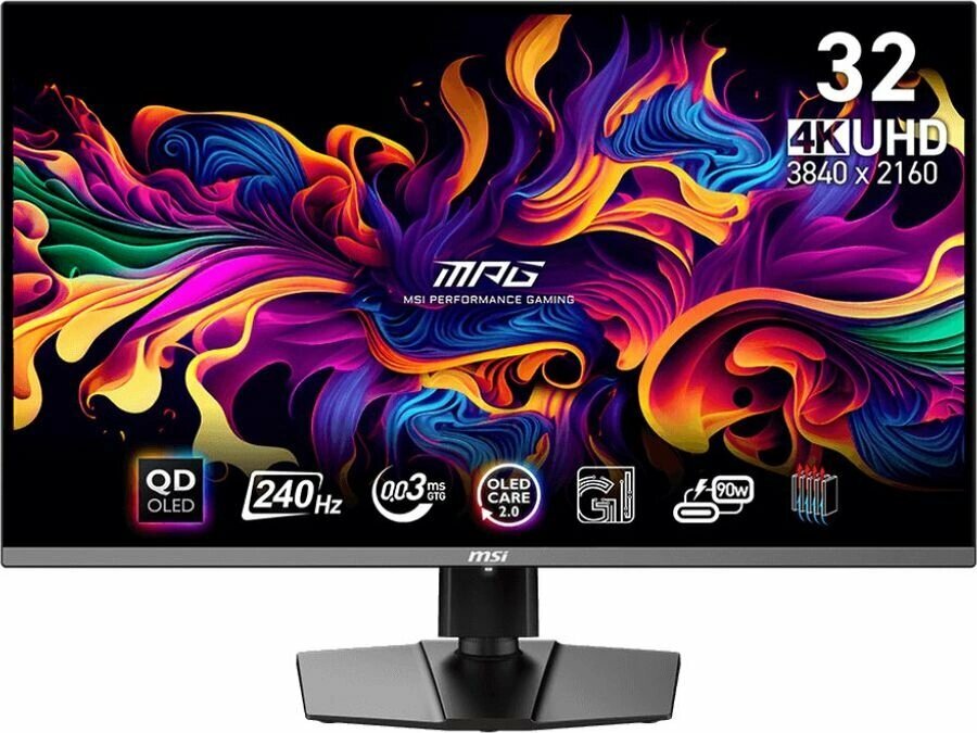 Монитор MSI 31.5" MPG 321URX QD-OLED черный QD OLED LED 16:9 HDMI матовая HAS 250cd 178гр/178гр 3840x2160 240Hz DP 4K USB 9.6кг
