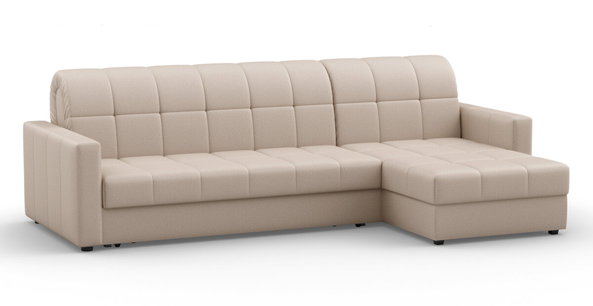 Угловой диван Цвет Диванов Инсбрук NEXT 155 K-3 с оттоманкой мини 276 угловой Серо-бежевый