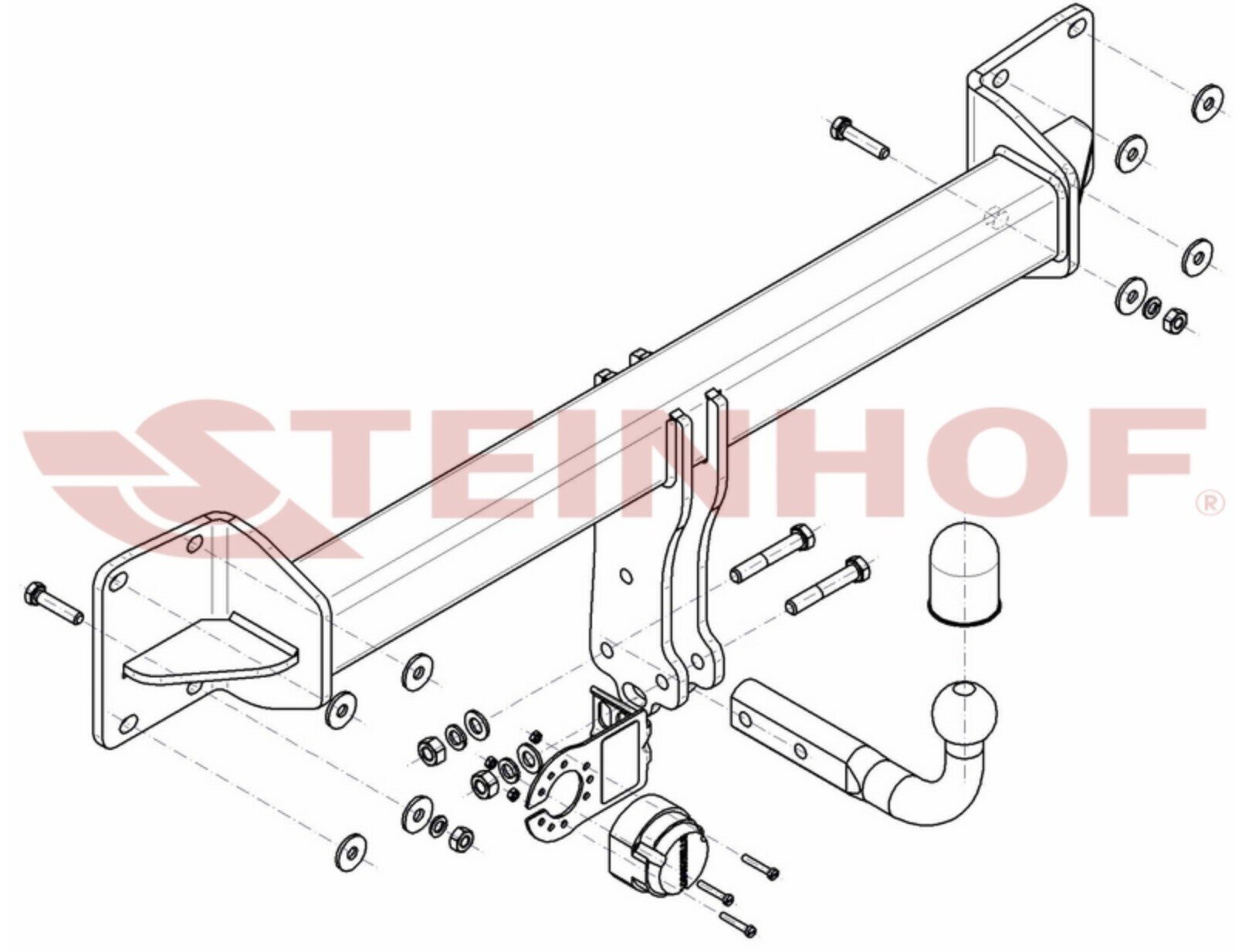 Фаркоп на Volvo XC90 2015- (паспорт и сертификат в комплекте)(без электрики) Steinhof. V-305