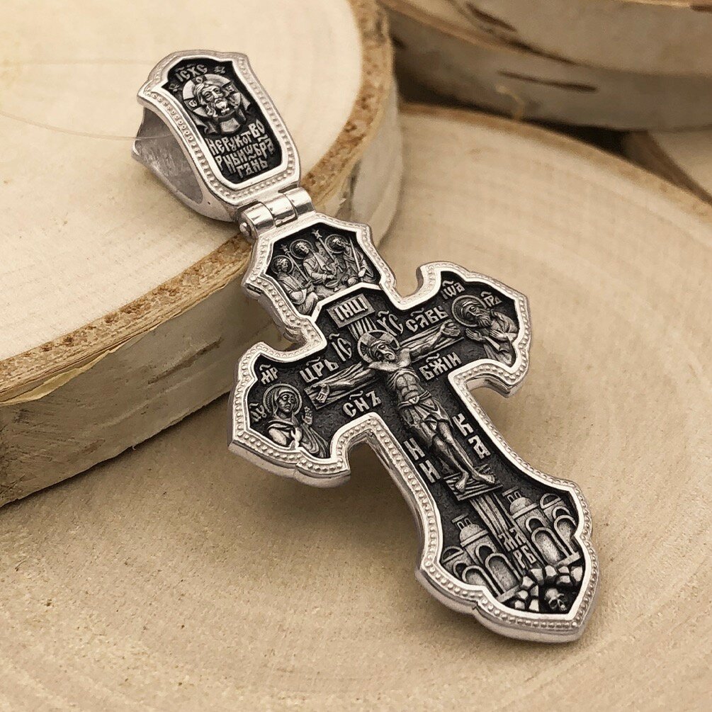 Крестик, серебро, 925 проба, оксидирование, чернение