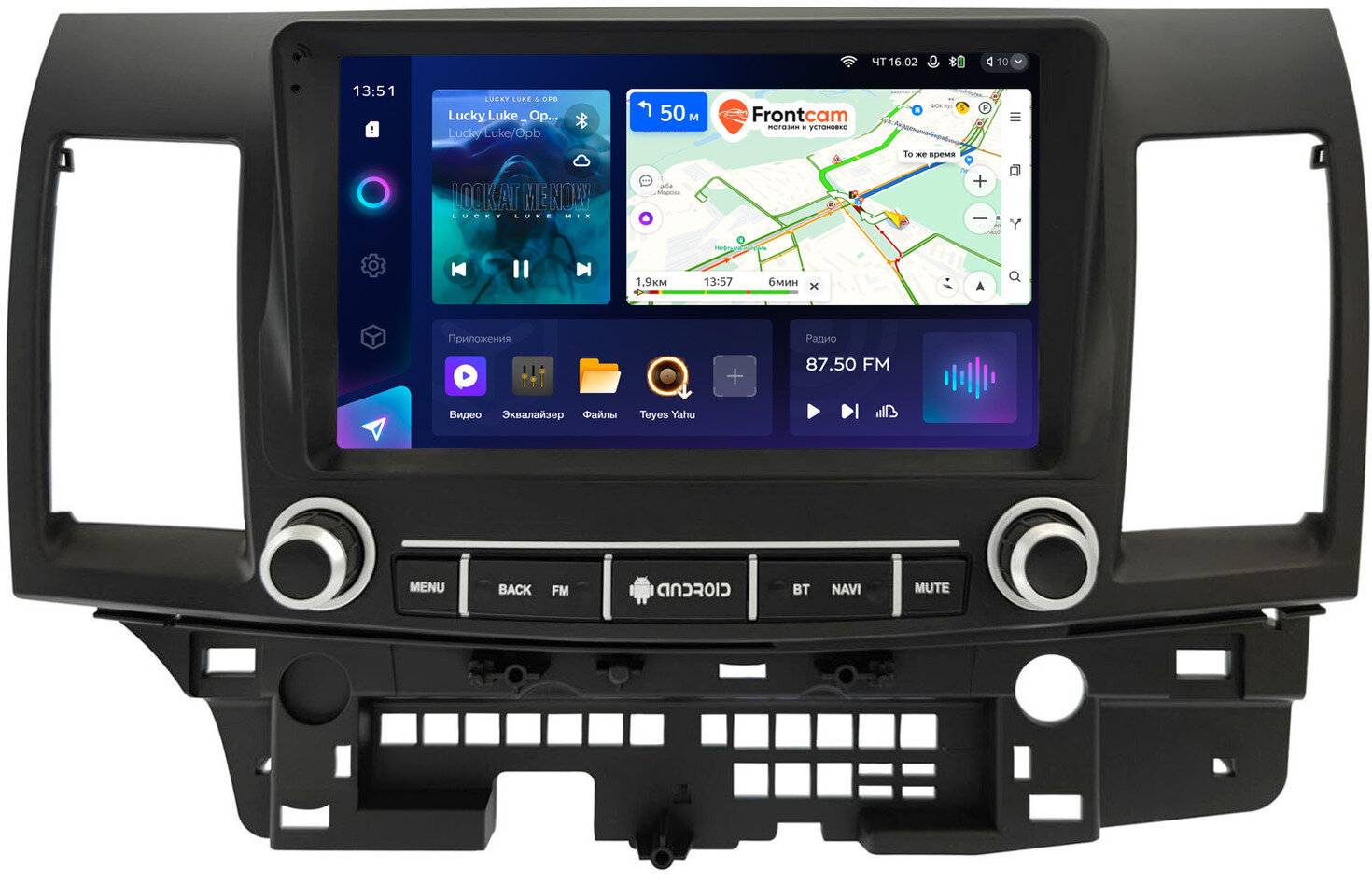 Штатная магнитола Mitsubishi Lancer 10 2007-2017 Teyes CC3 2K 6/128 9.5" RM-9-3300 Android 10 (4G-SIM, DSP, QLed)