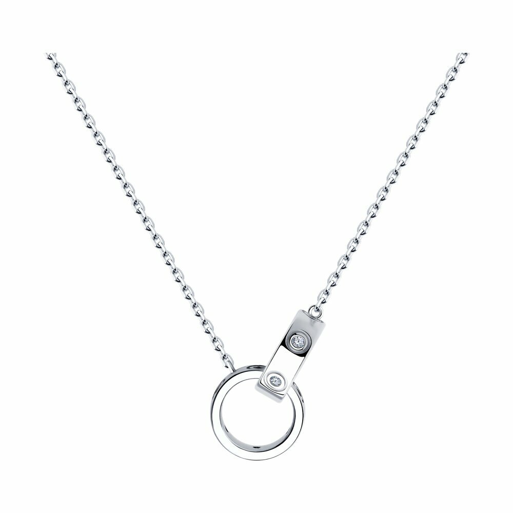 Колье, серебро, 925 проба, родирование, фианит