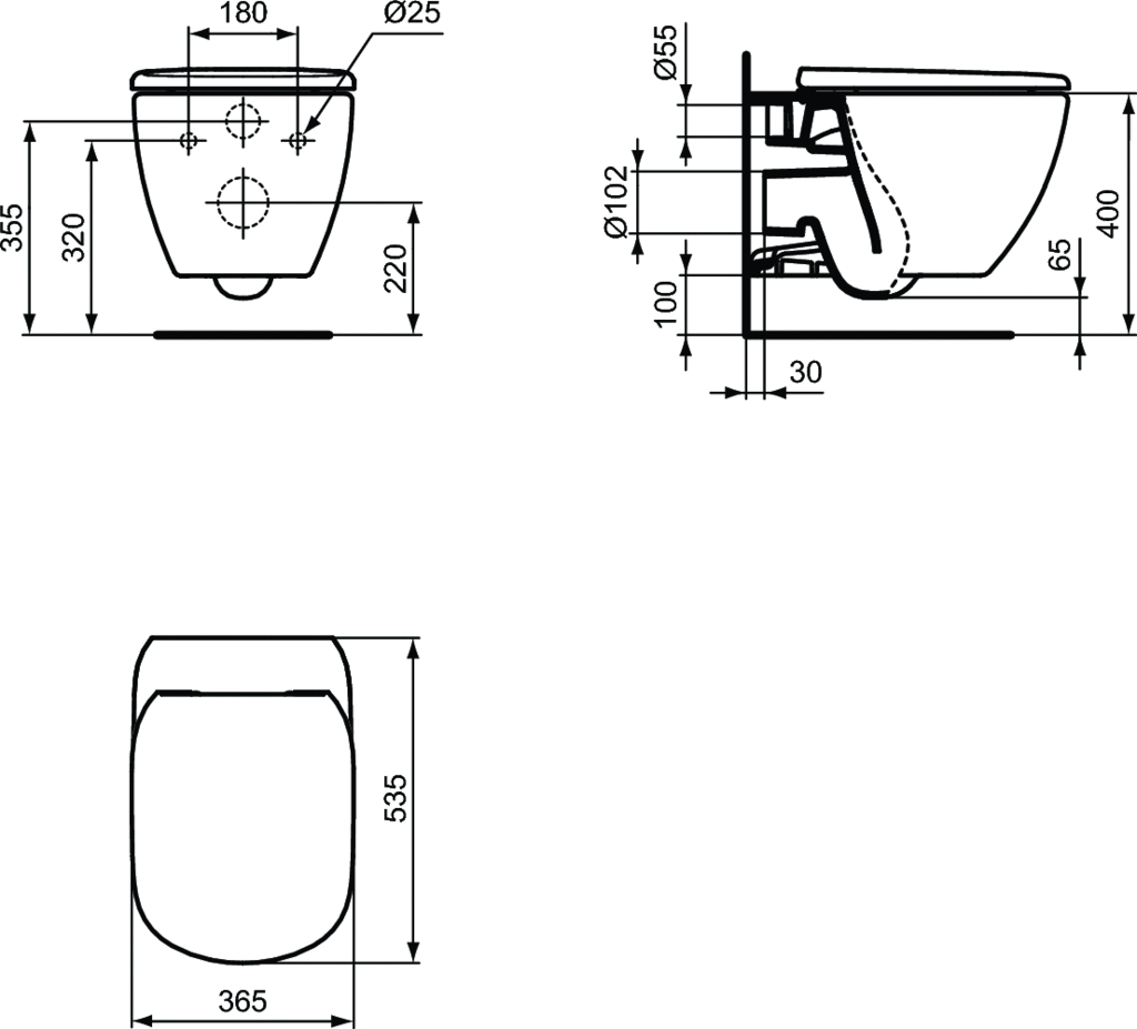 Унитаз подвесной Ideal Standard Tesi AquaBlade T007901