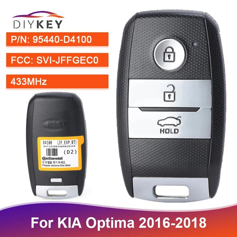DIYKEY 3 кнопки 95440-D4100 для KIA Optima 2016 2017 2018 умный ключ 433 МГц ID47 чип дистанционный брелок FCC ID: SVI-JFFGEC0 1 Piece