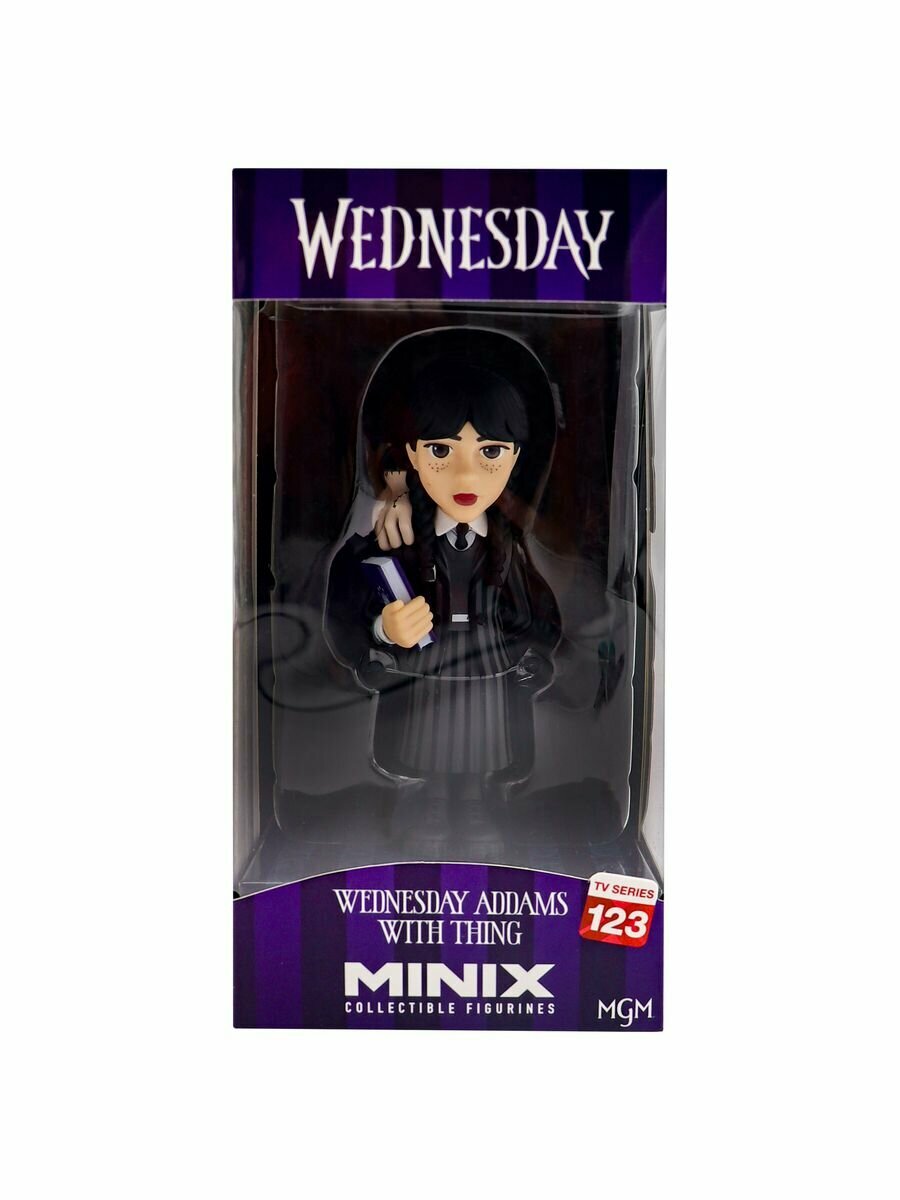 Фигурка MINIX Wednesday, Уэнсдей Уэнсдей Аддамс и Вещь, 11797, 12 см