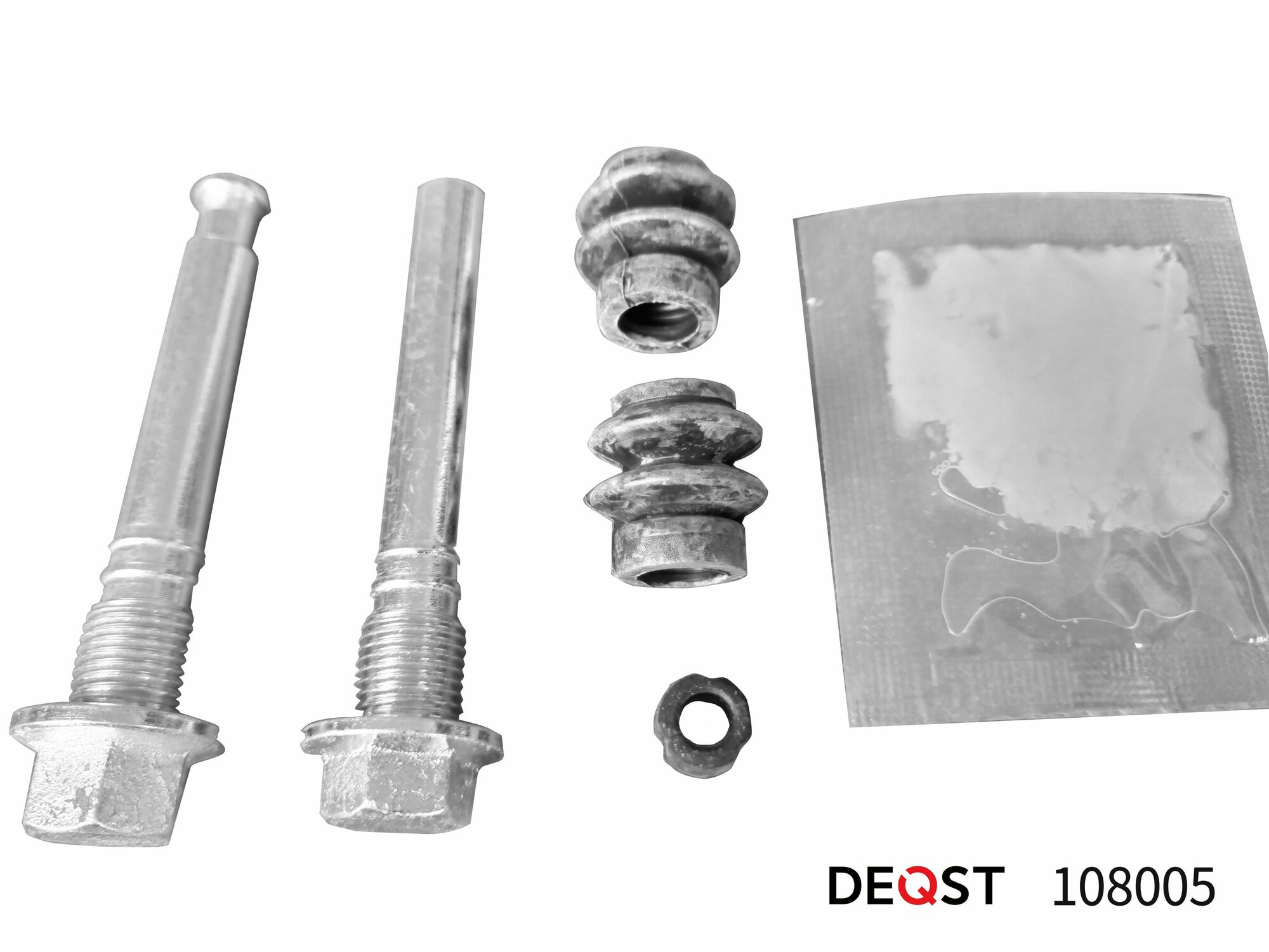 Комплект направляющих тормозного суппорта заднего (направляющая O 10/12mm, суппорт Akebono). Применя, Deqst 108005