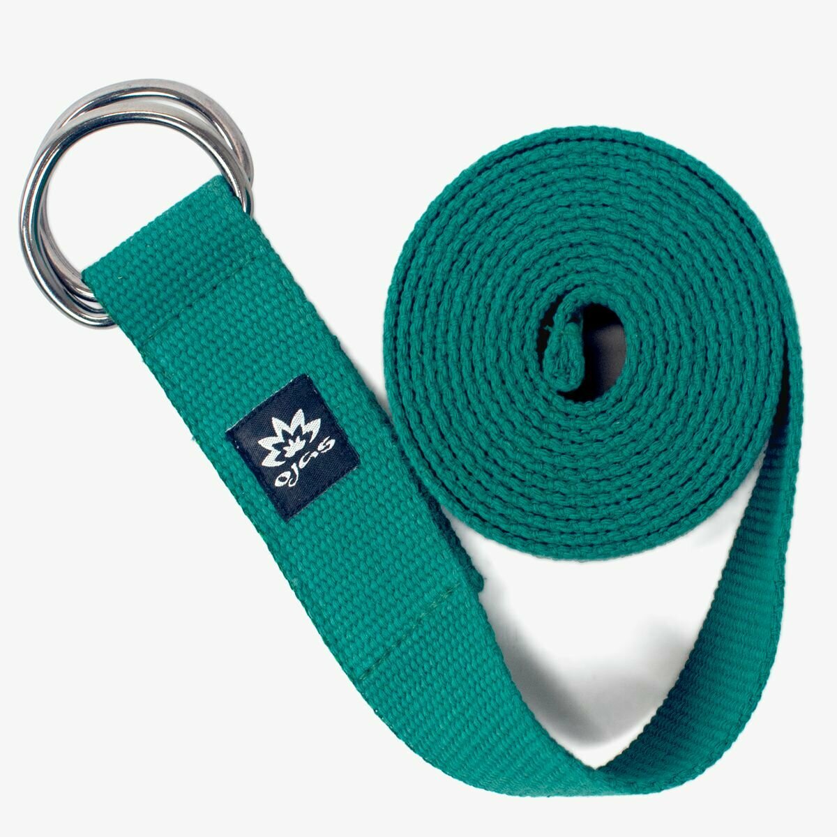 Ремень с кольцами для йоги OJAS Natural 240х4 см, хлопок, тренировочный ремень для йоги и растяжки