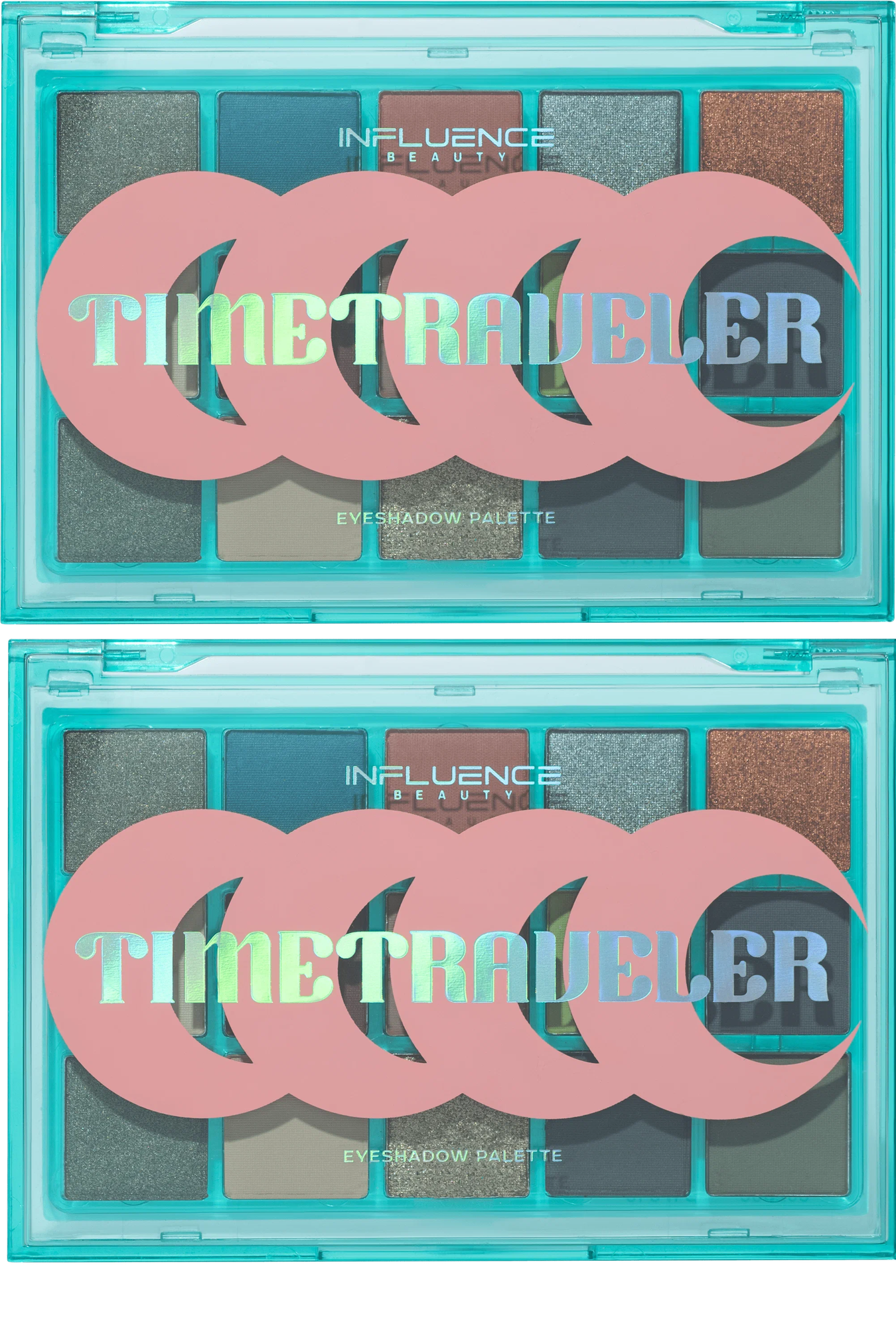 Палетка теней Influence Beauty Time Traveler Eyeshadow palette 15 оттенков т.01 15 г 2 шт