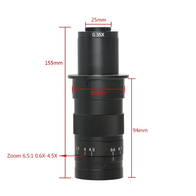 Eakins 120X 180X 300X Zoom C-mount Объектив для микроскопа 120X