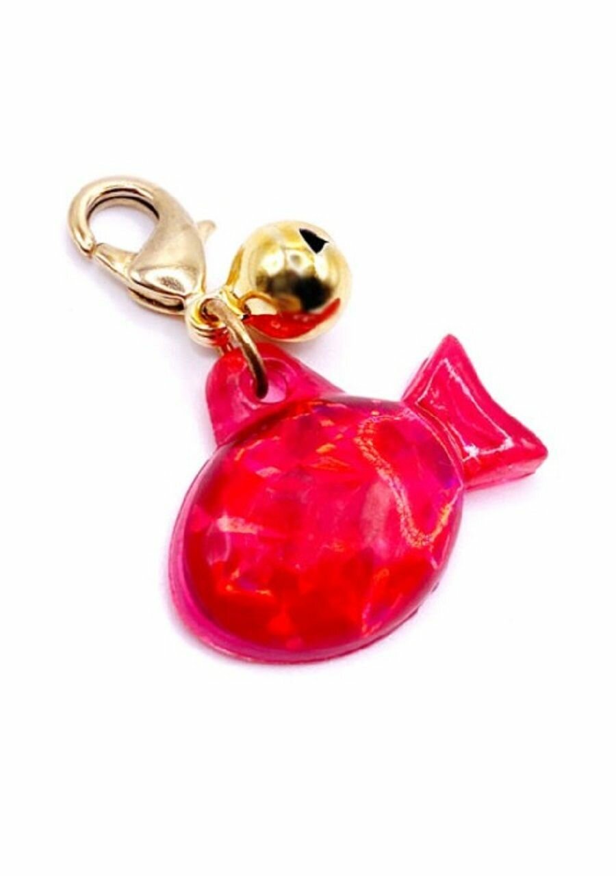 Адресник-подвеска Japan Premium Pet для кошек и собак мелких пород в виде рыбки, розовая