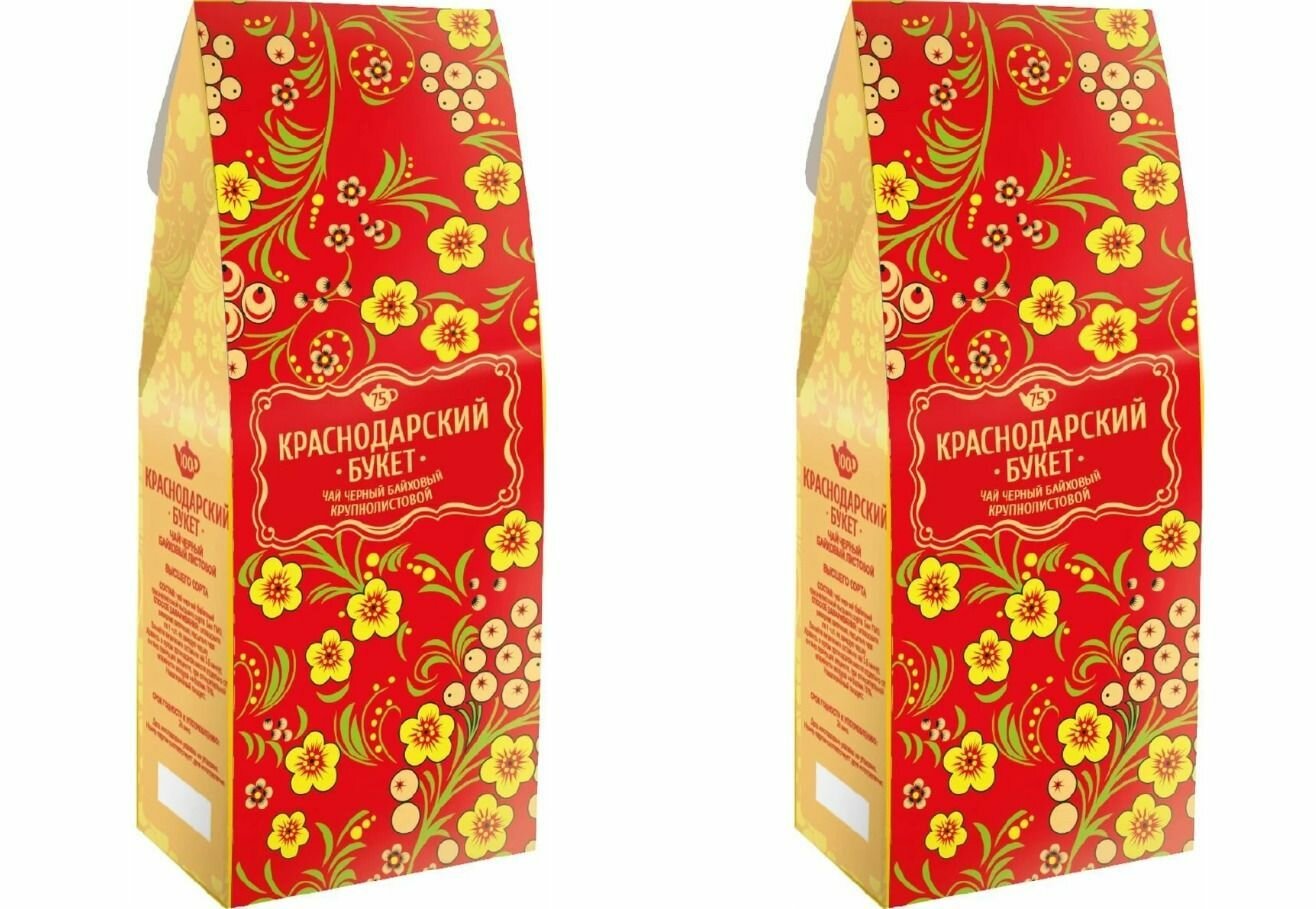 Краснодарский букет Чай черный Крупнолистовой, 75 г, 2 уп