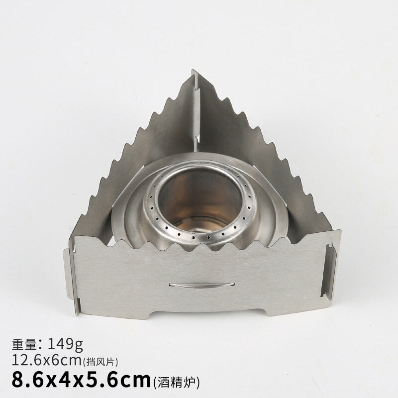 Уличная нержавеющая спиртовая горелка для кемпинга, портативная, для жидкого и твердого спирта, маленькая круглая горелка с небольшой подставкой