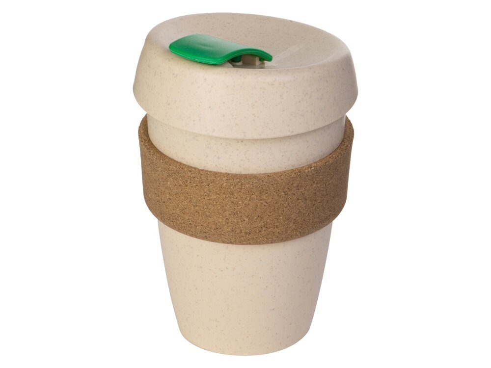 Стакан из пшеничного волокна с двойными стенками «Pino», цвет натуральный, коричневый, зеленый