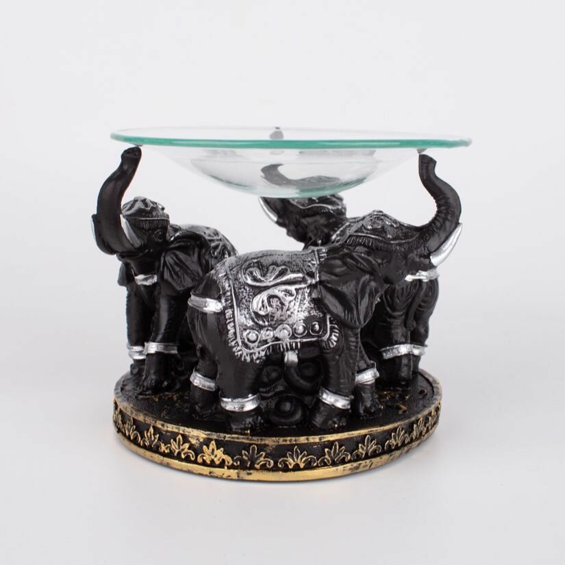 Аромалампа Слоны, полистоун 10 см