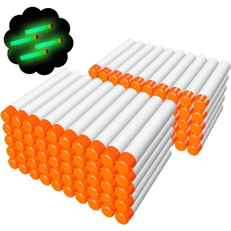 FRENSIT 100 шт. сменные дротики для Nerf N-Strike Elite Modulus Glow in the Dark