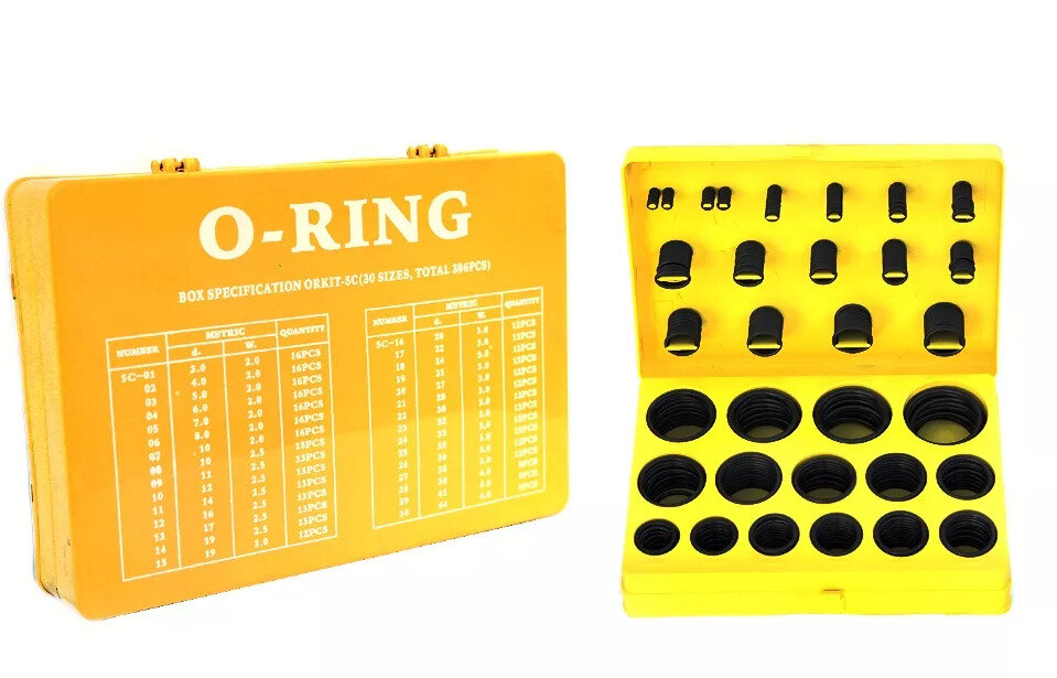 Набор резиновых колец C (желтый) 30 размеров, 366 штук