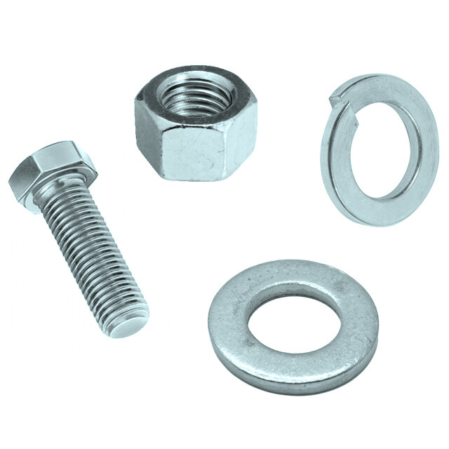 Болт DIN933 М10x70 + гайка + шайба + гровер 2шт
