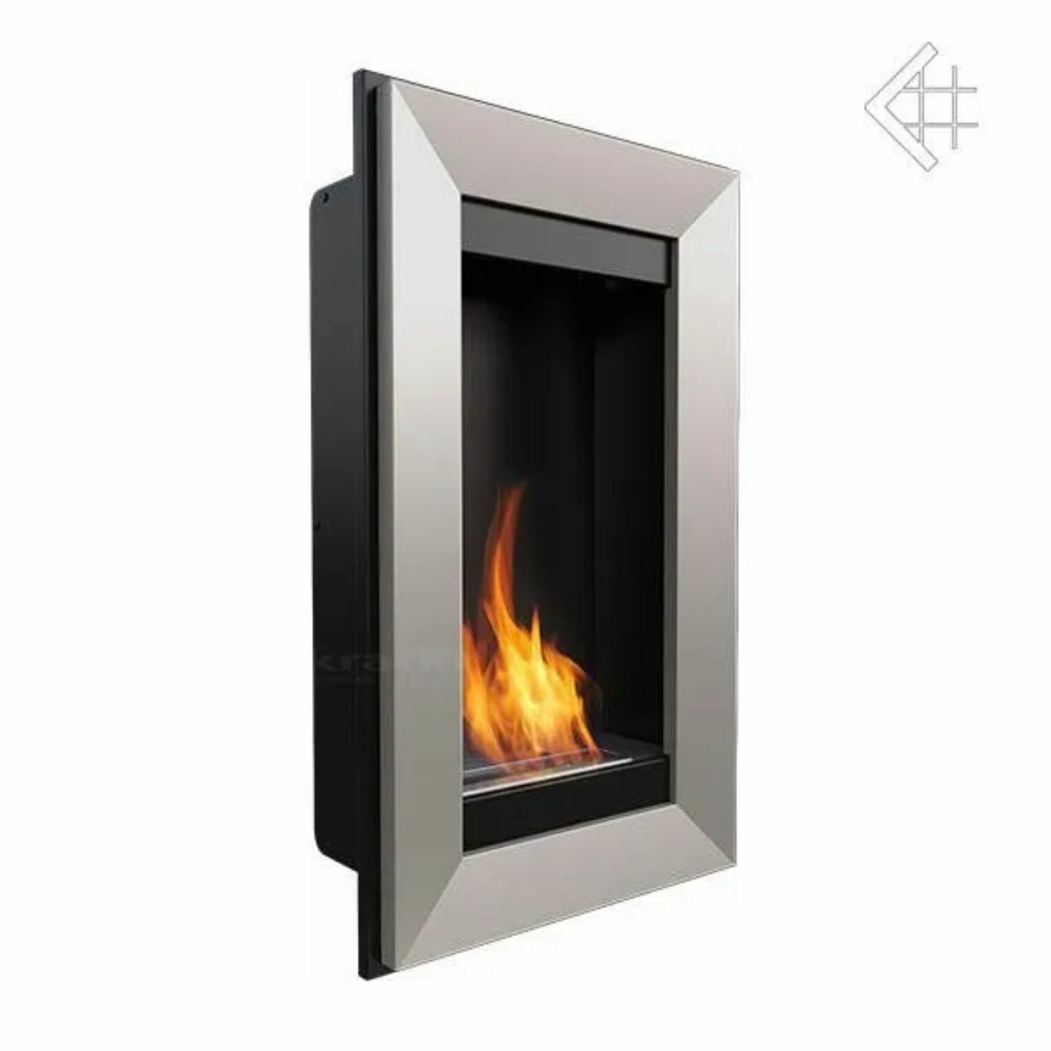 Биокамин Kratki CHARLIE 2 сатин, Металл, черный, 46x78x21,5 см