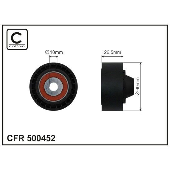 Ролик ремня ГРМ для автомобиля, CAFFARO 500452 (1 шт.)