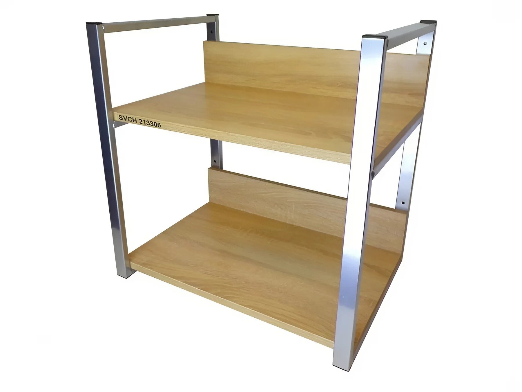 Полка для микроволновки GARROSS "SIBERIA 213306", 2 полки 35х60 см, высота 54 см, каркас серебристый, цвет полок сонома