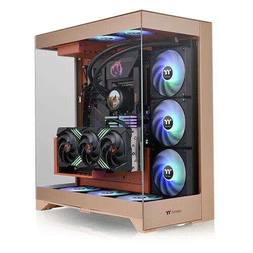 Корпус ATX Thermaltake CTE E550 TG Gravel Sand, Midi-Tower, без БП, коричневый [ca-1z8-00mgwn-00]