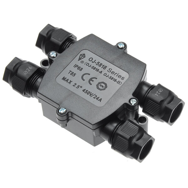 Бокс Jinwei JW17BO (OJ-5818) о/п 4 (2+2) ввода IP68 черный (2 шт. в комплекте)