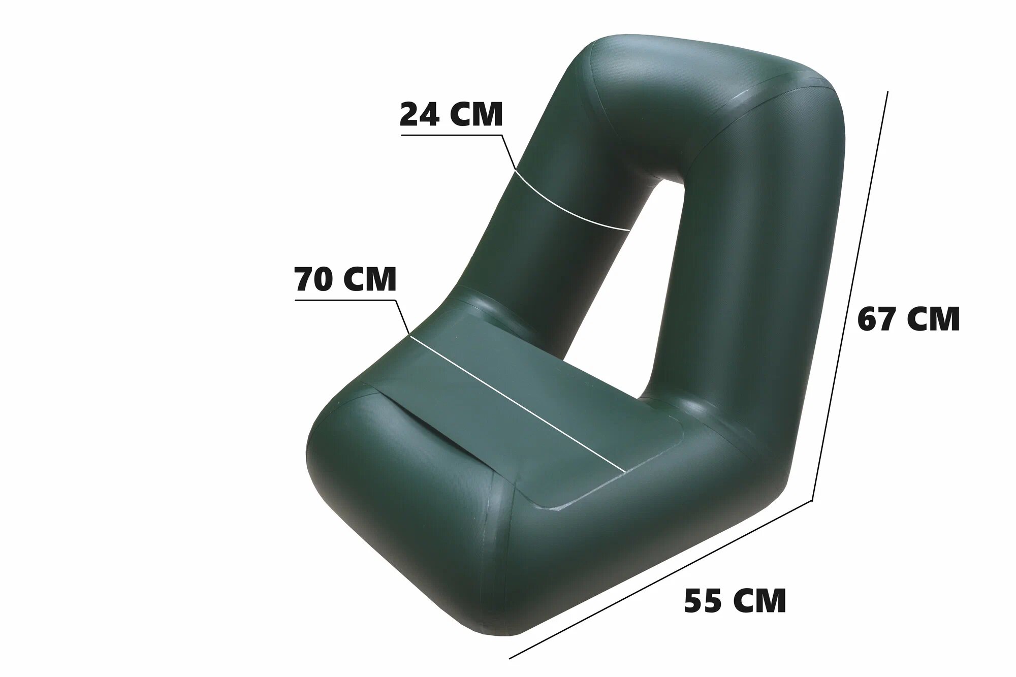 Надувное Кресло для лодки ПВХ зеленое