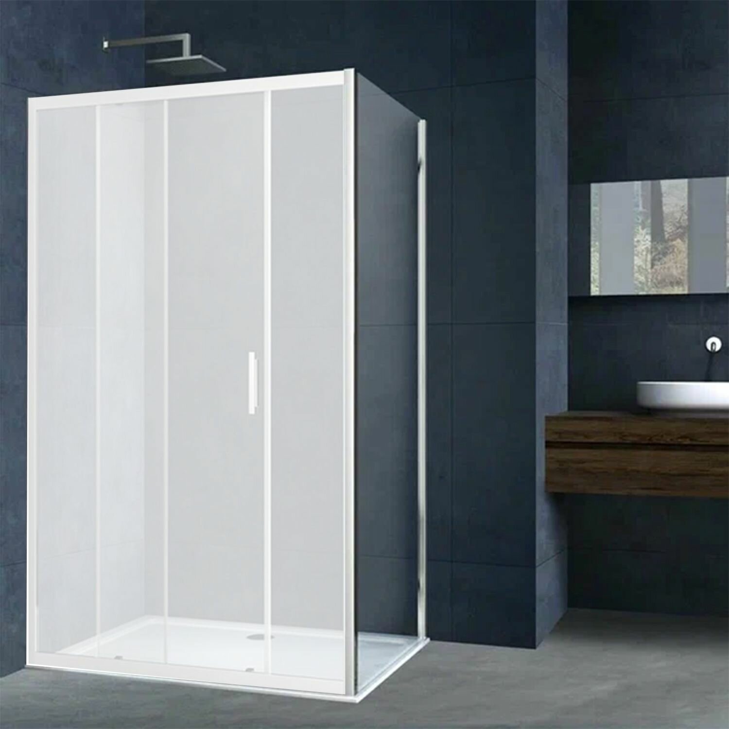 Боковая стенка Vincea (Винчея) Alpha VSG-3AL900CL 90х190 хром стекло прозрачное