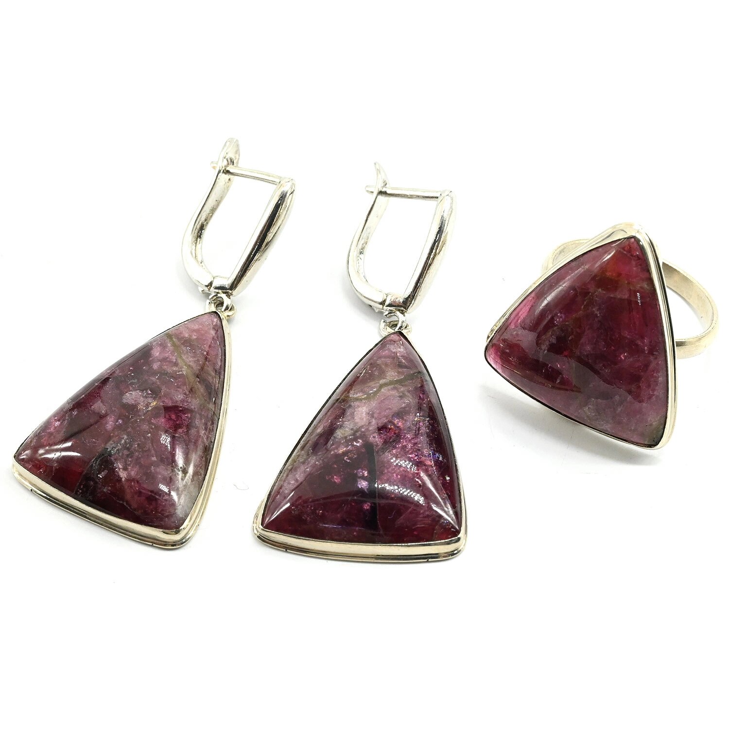 Комплект бижутерии, турмалин