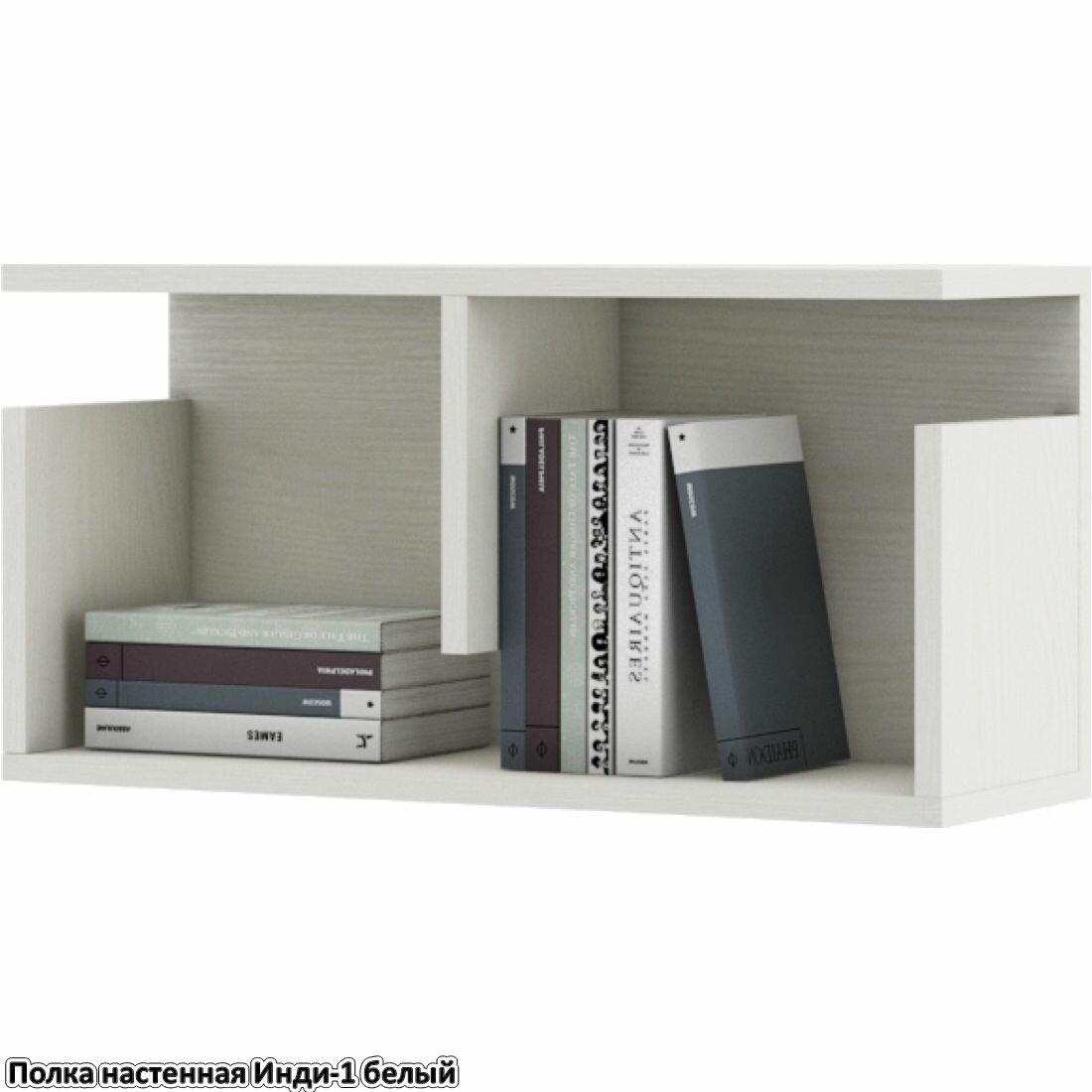 Полка настенная Инди-1 Белый, ЛДСП, МФ Владимир VMF, 60х30х20 см.