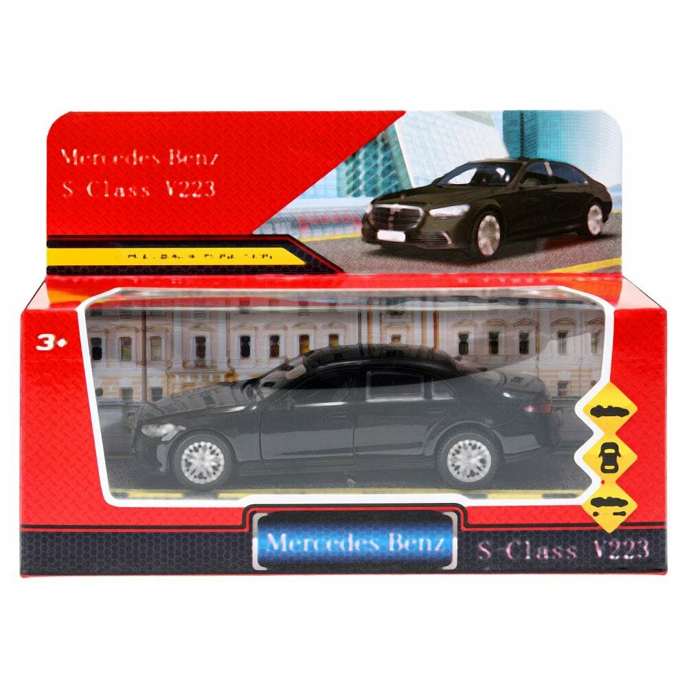 Машина металлическая Мерседес-Бенц s-класс v223 12 см. черный, Технопарк SCLASS-13-BK