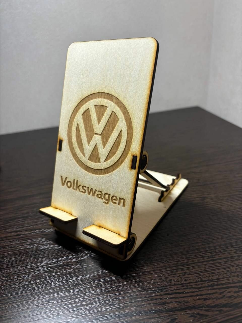 Складная подставка для телефона из дерева с логотипом