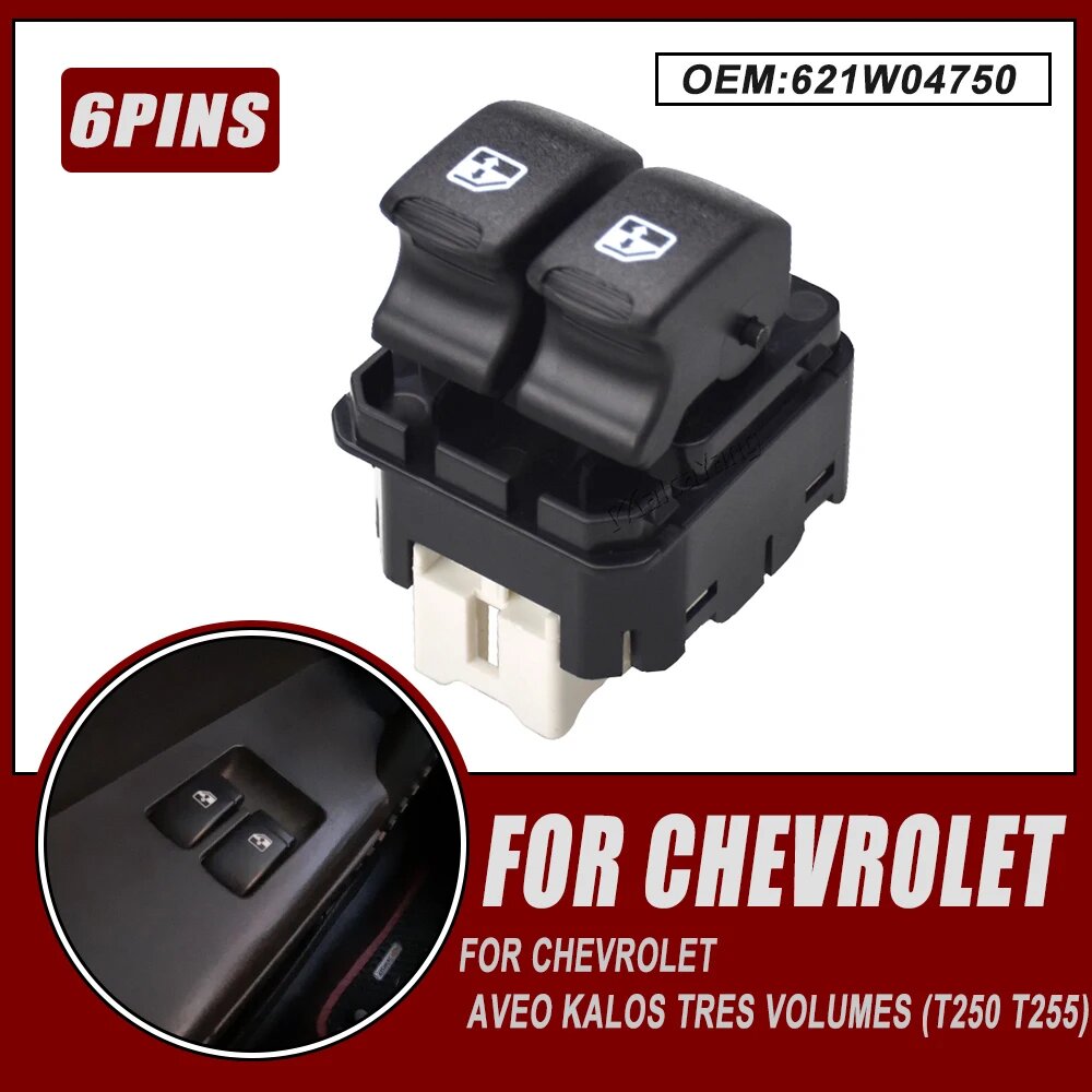 Кнопка переключателя стеклоподъемника передняя левая 621W04750 для Chevrolet Aveo Kalos трес объемом T250 T255 2005-автомобильные аксессуары