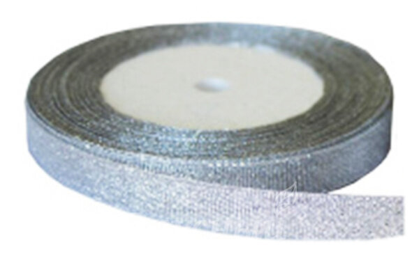 Лента для декорирования Серебристая парча 22,8 м, ширина 1 см. Sadaf (Набор из 8 шт.)