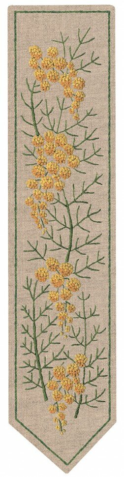 Набор для вышивания Le Bonheur des Dames #4721 Закладка "Mimosas" (Мимоза), Гладь, 4.5 х 20 см