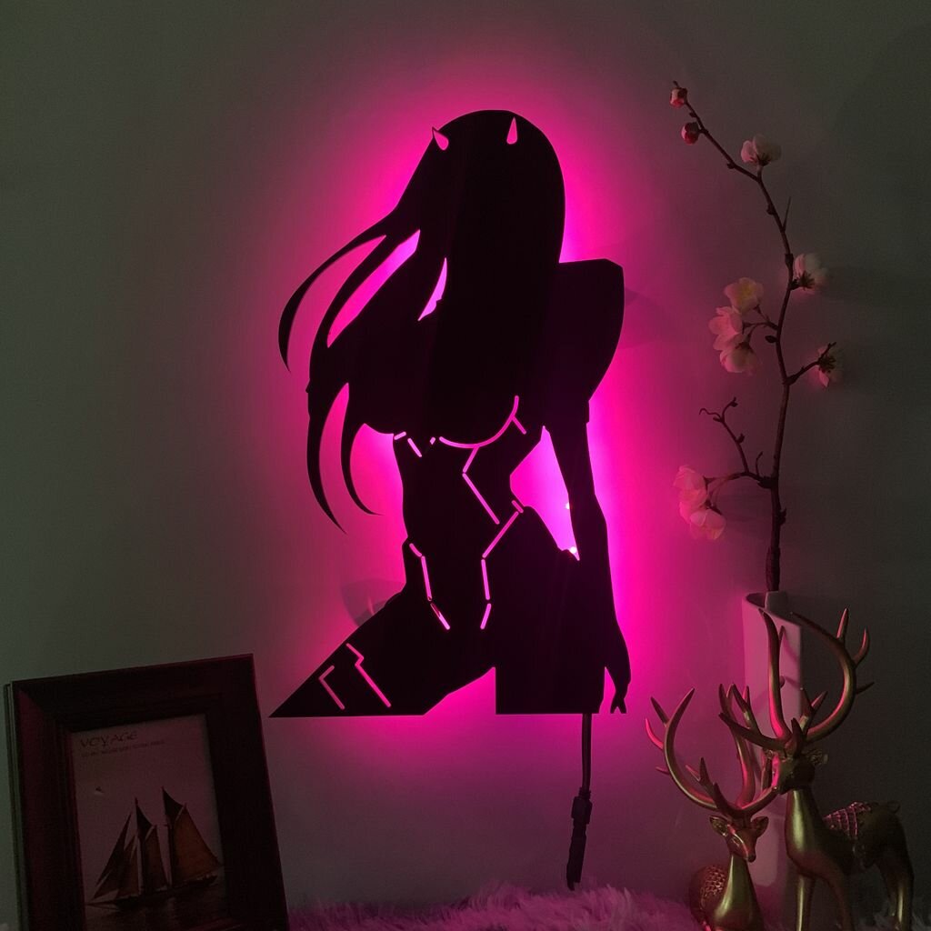 Аниме Zero Two для домашнего декора ночник Подарок на день рождения Настенный декор