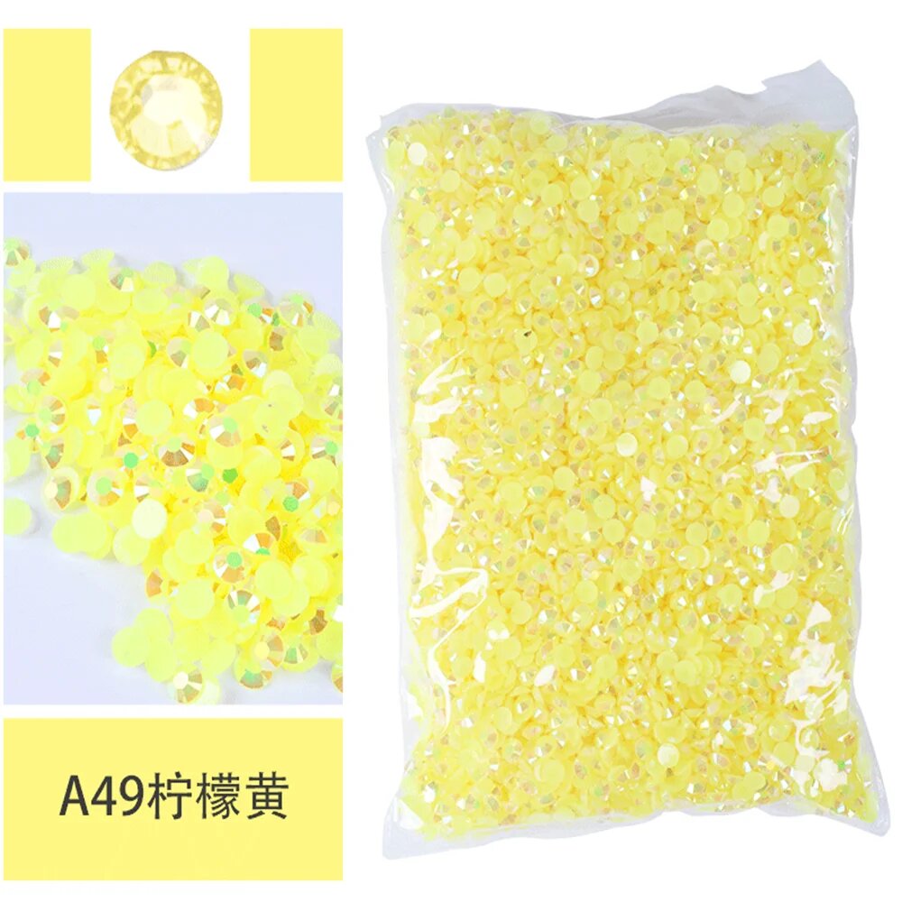 Стразы для ногтей AB цвета 2-6 мм Светло-желтый, 5mm 3000pcs, Gold yellow AB