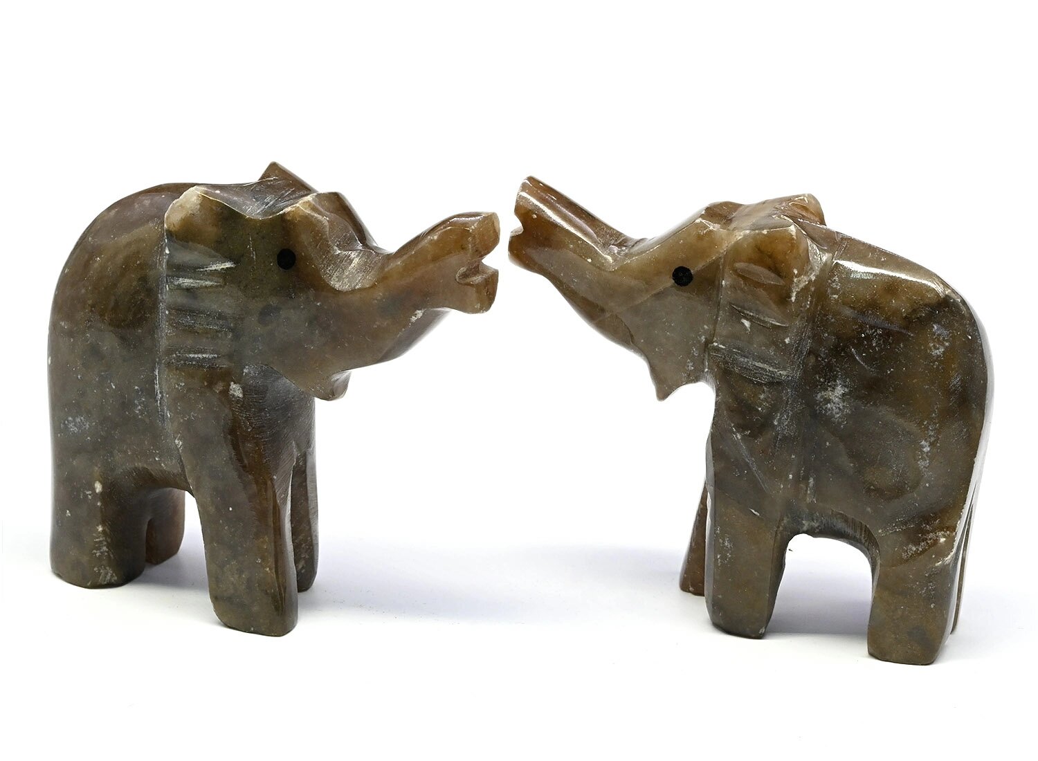 Слон из мрамора чёрного №3 (75*25*70мм) .