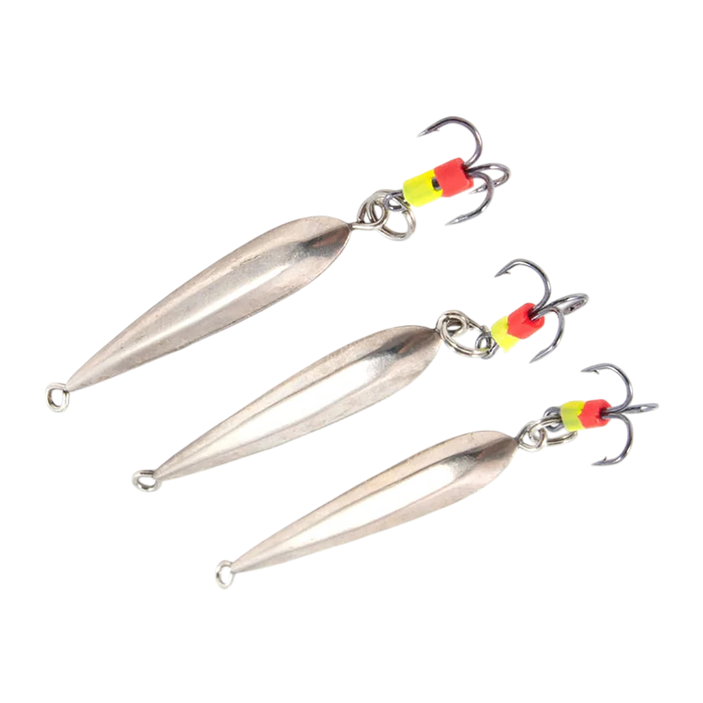Блесна Зимняя Яман Лодочка малая с тройником никель (уп. 3 шт.) - размер 3.7 см