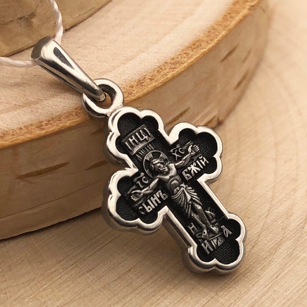 Крестик, серебро, 925 проба, чернение, оксидирование